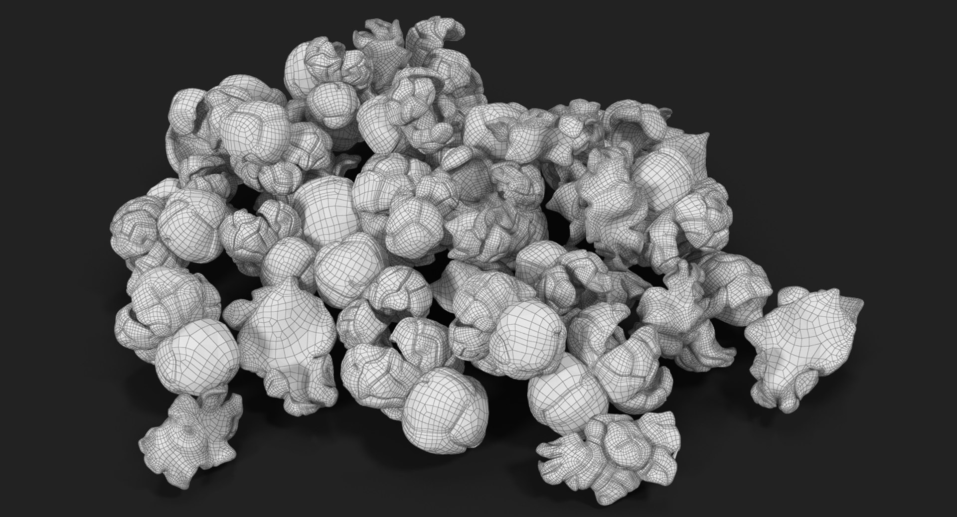 3d model of popcorn 2