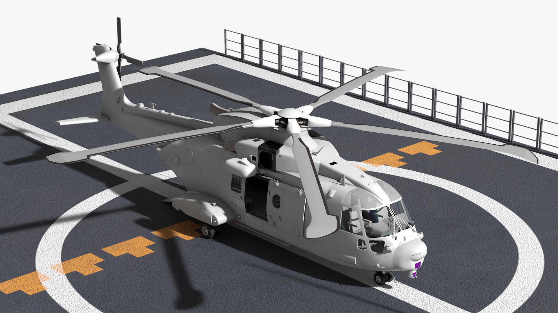 Transport Helicopter On Landing Pad 3D Model - TurboSquid 2366216
