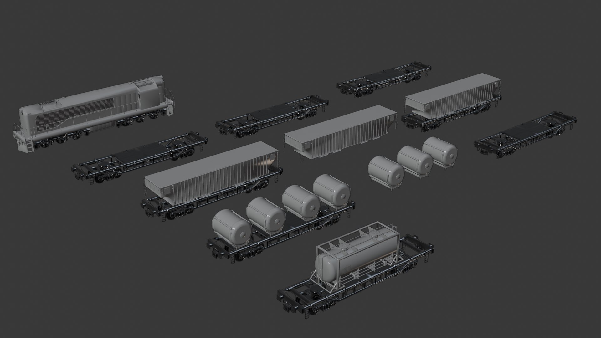 3D Model Cargo Train Pack Collection - TurboSquid 2335062