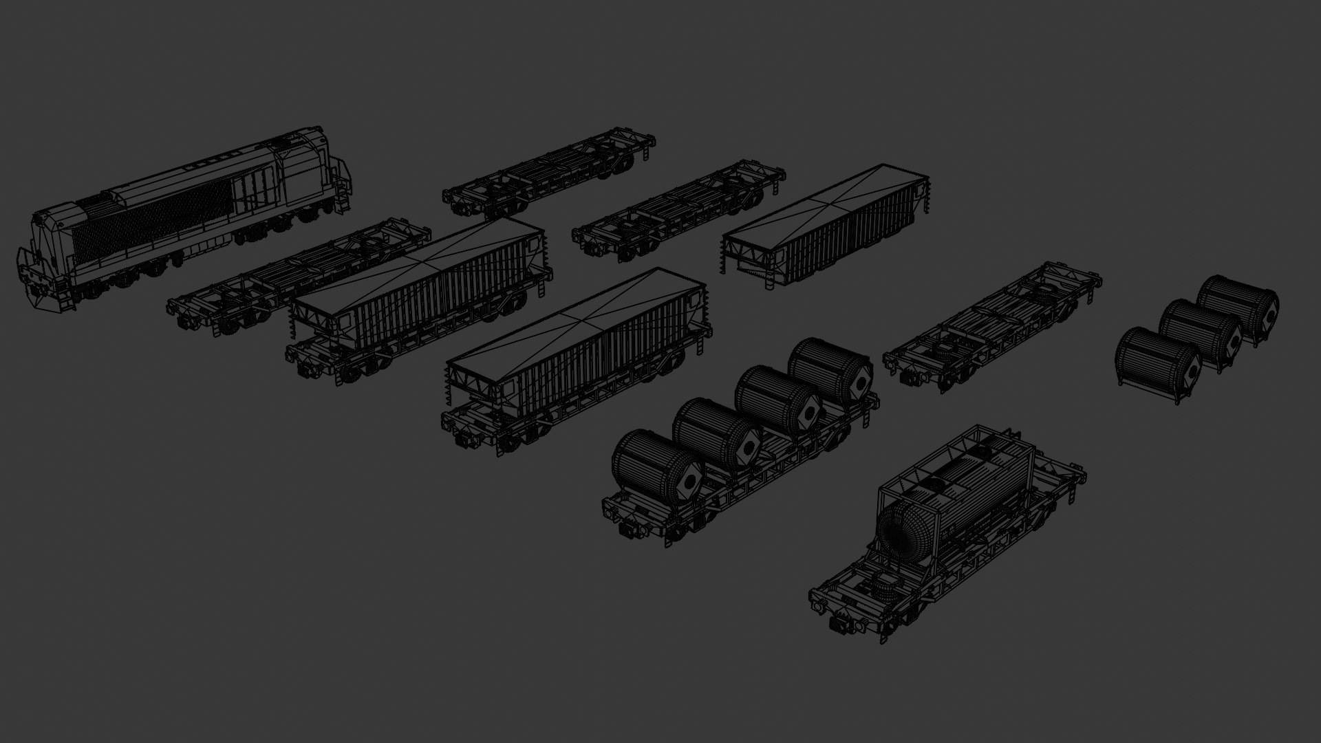 3D Model Cargo Train Pack Collection - TurboSquid 2335062