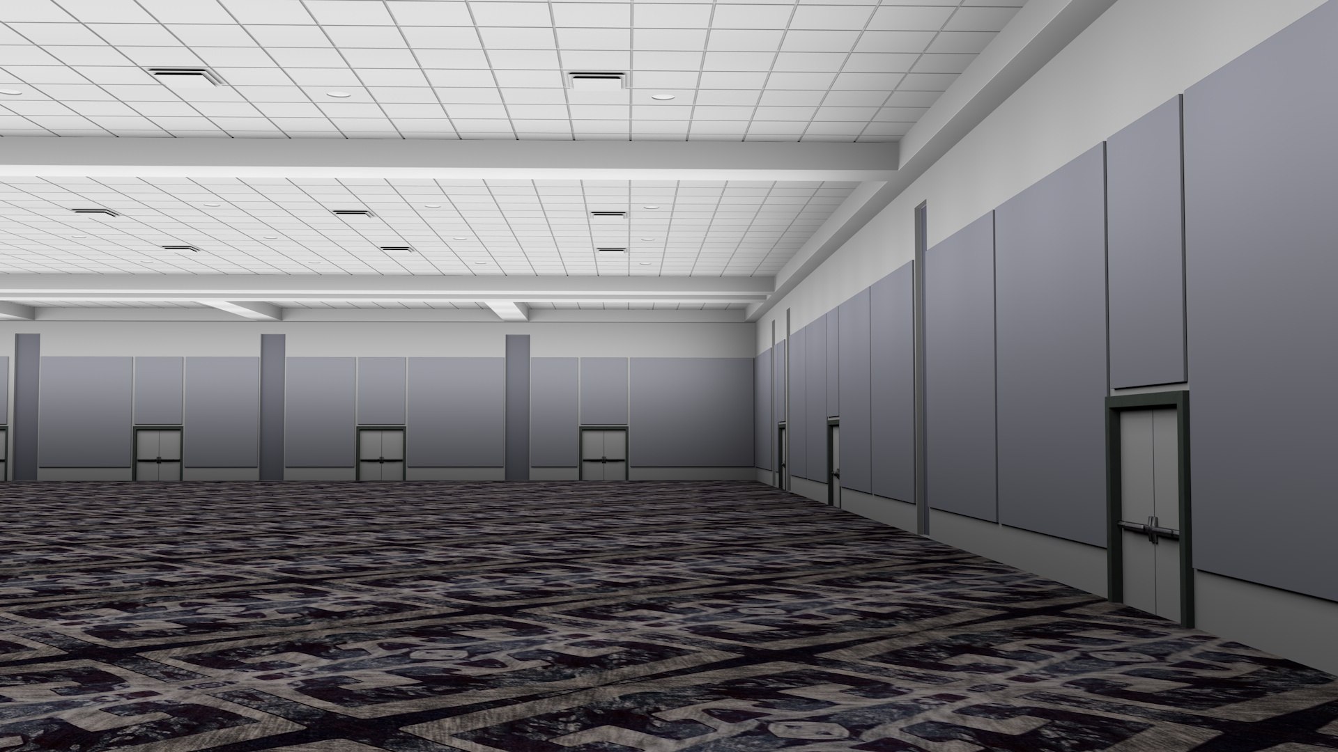 3D Model Ballroom Hotel Room - TurboSquid 1615604