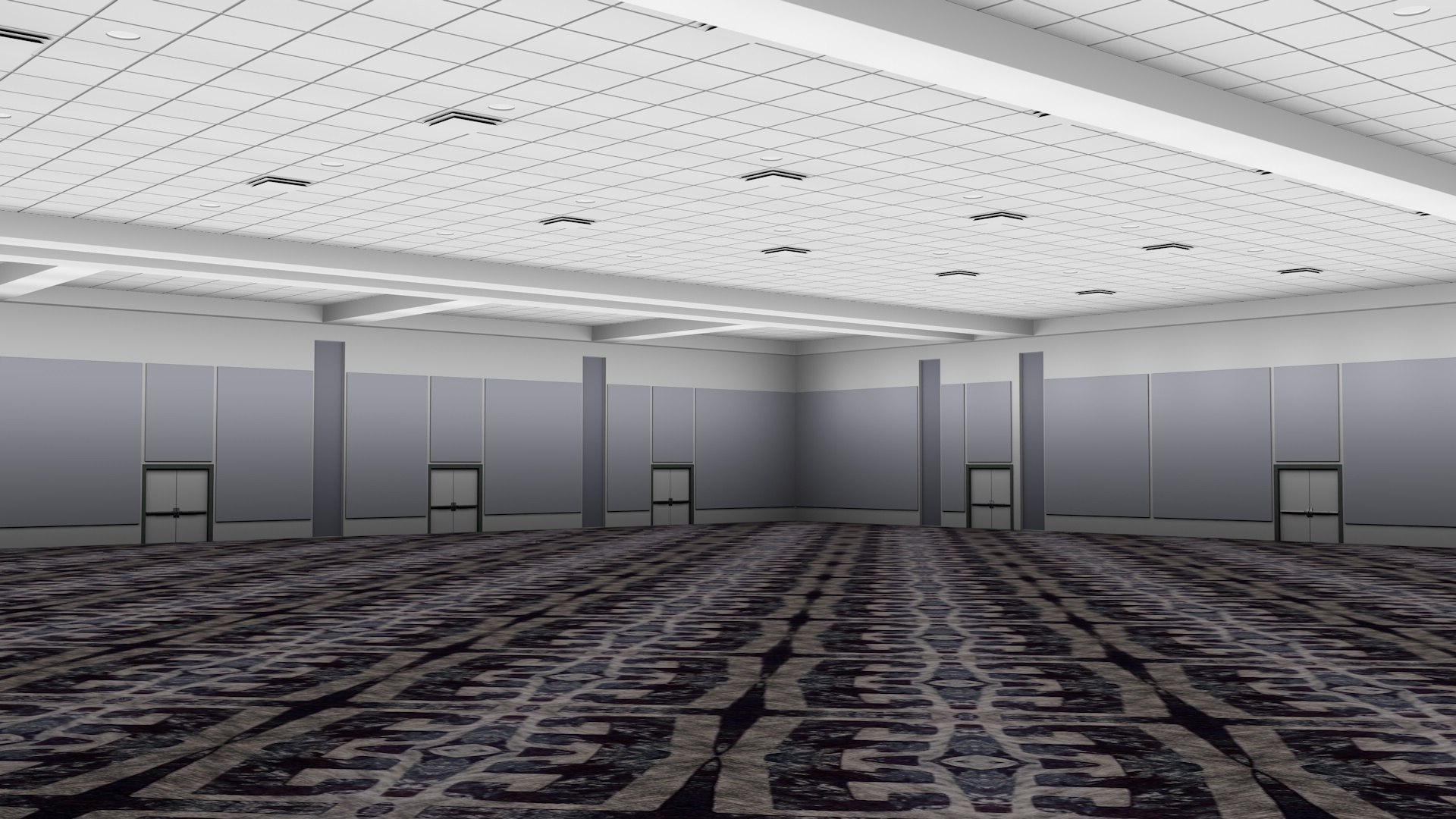 3D Model Ballroom Hotel Room - TurboSquid 1615604