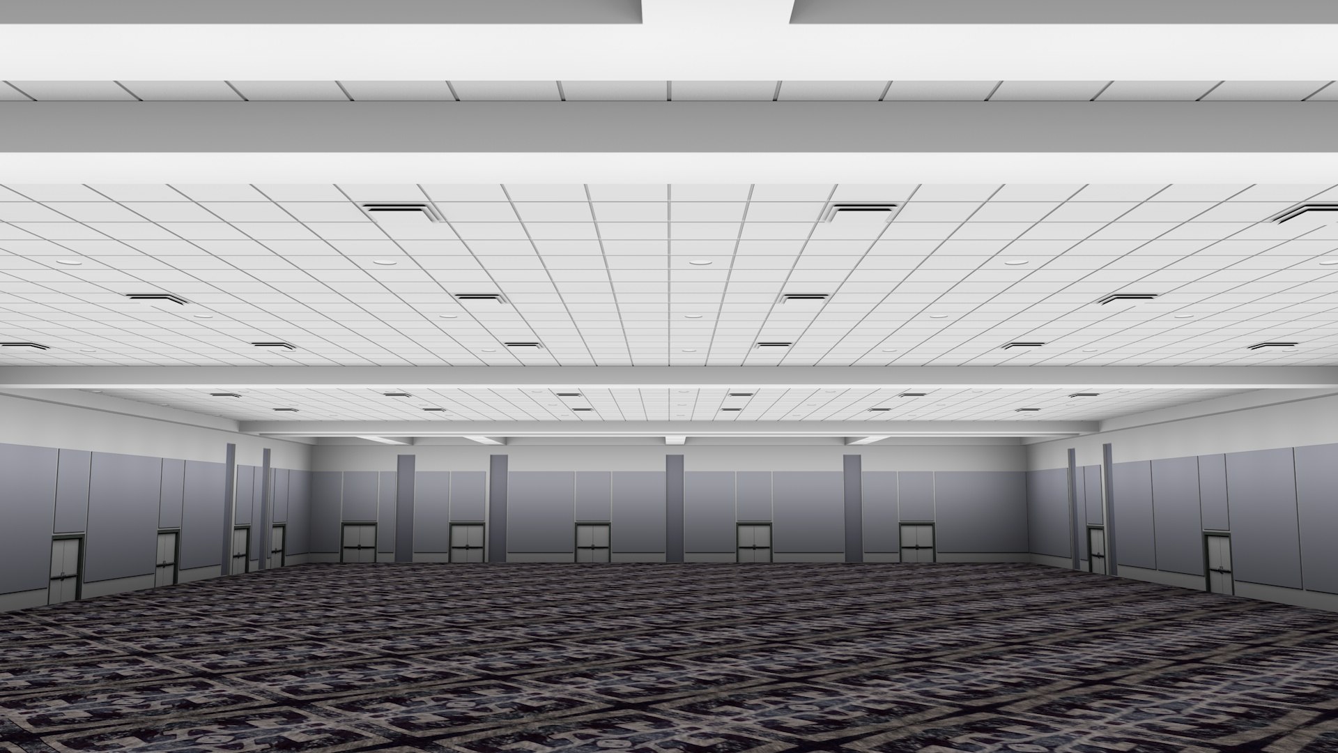 3D Model Ballroom Hotel Room - TurboSquid 1615604