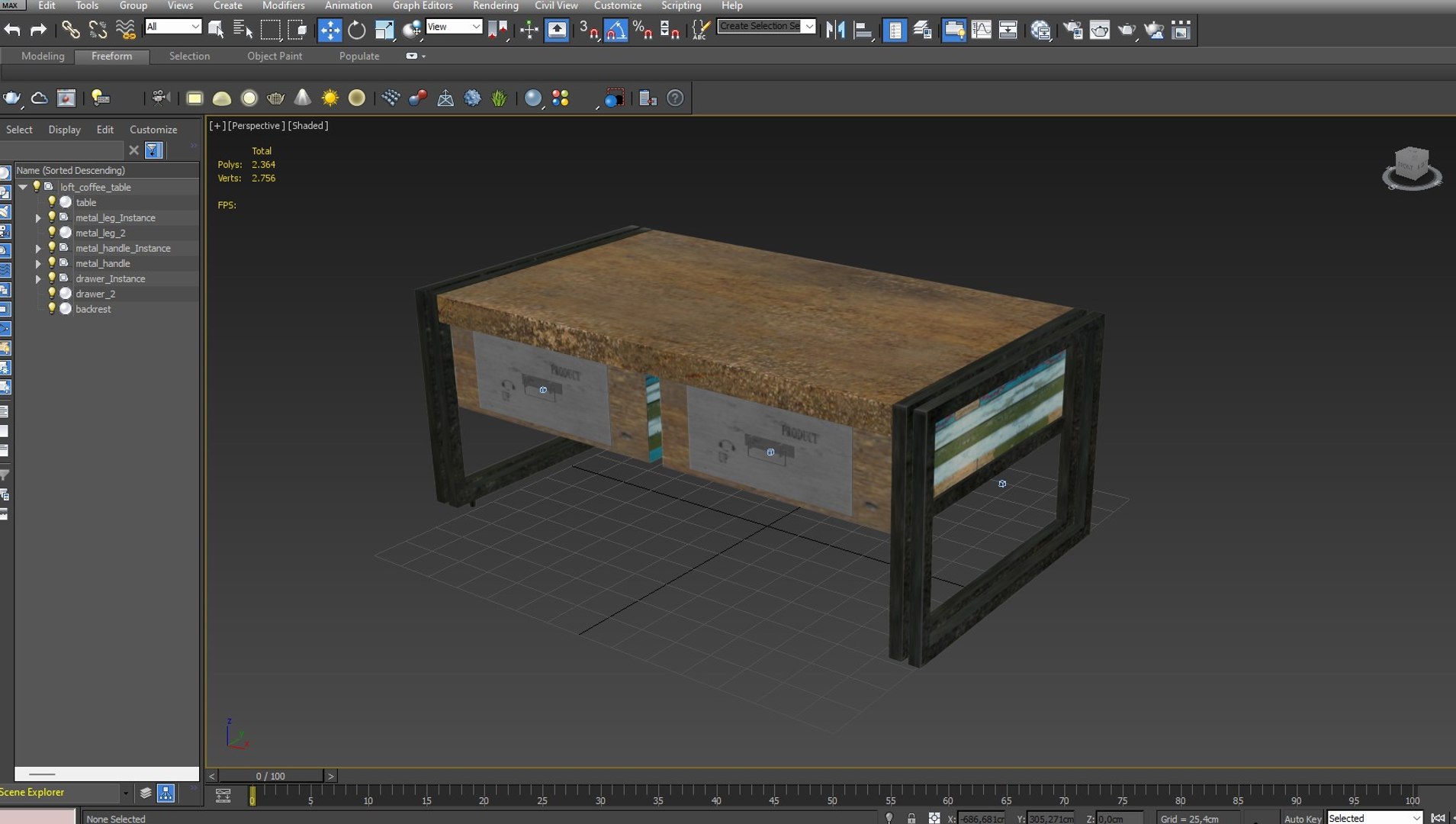 3D Loft Coffee Table - TurboSquid 2133376