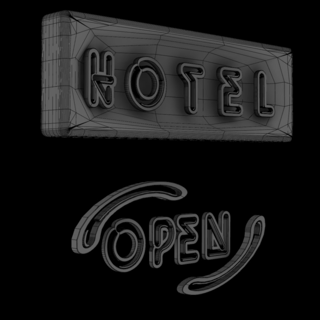 neon sign 3d model