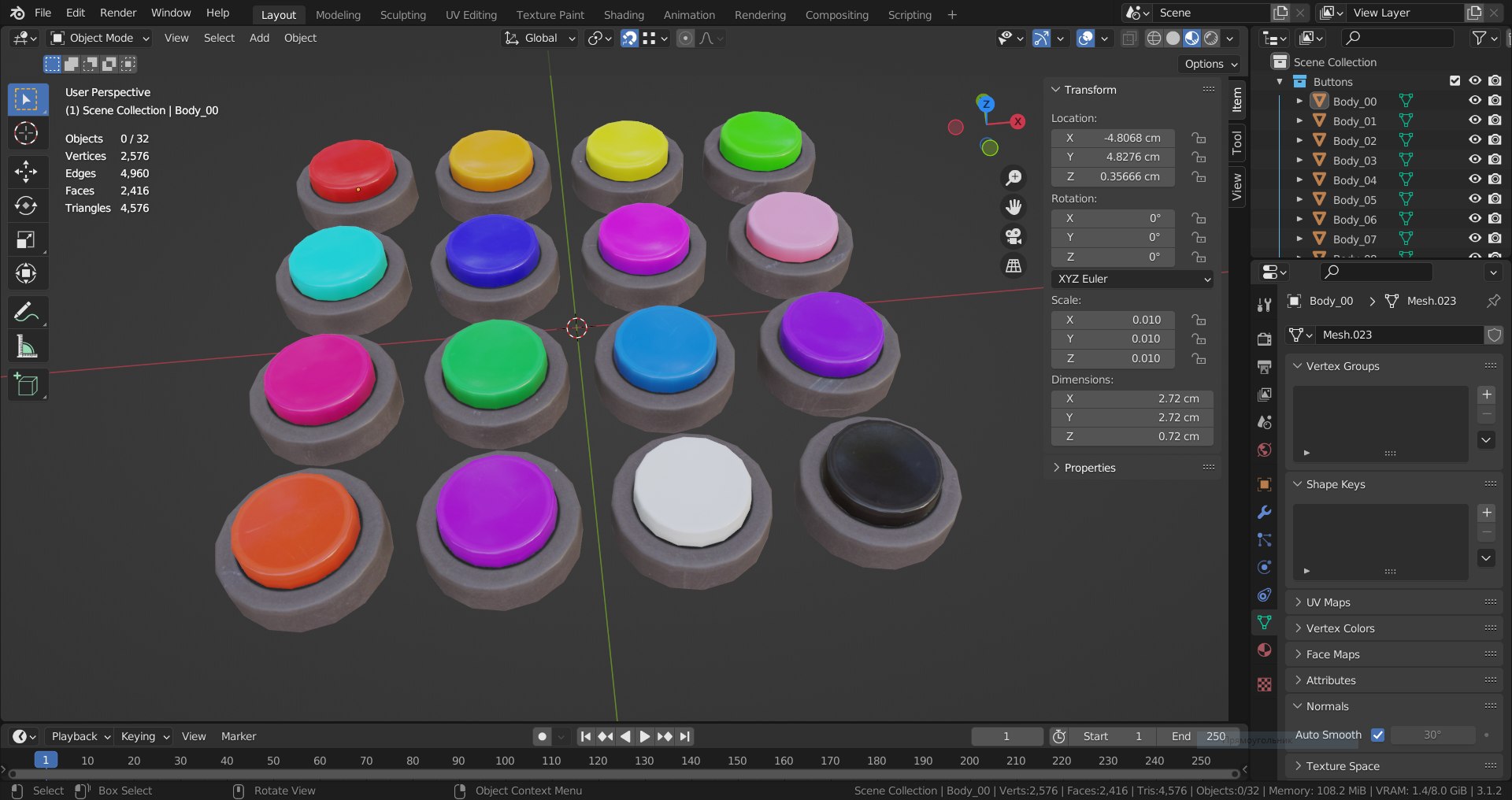 Buttons 3D Model - TurboSquid 1883408