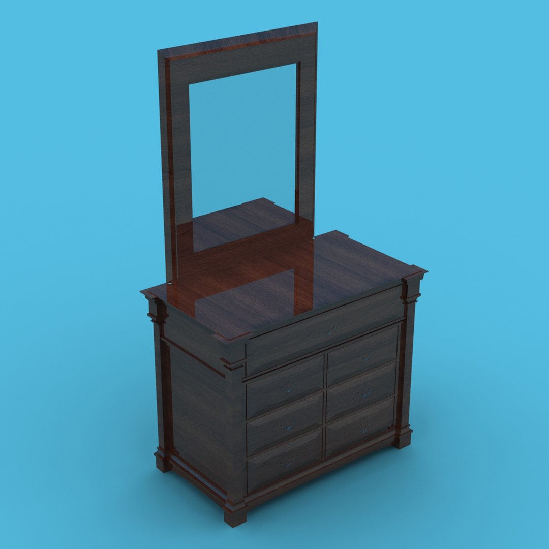 Wooden Dressing Table Model - TurboSquid 1822425