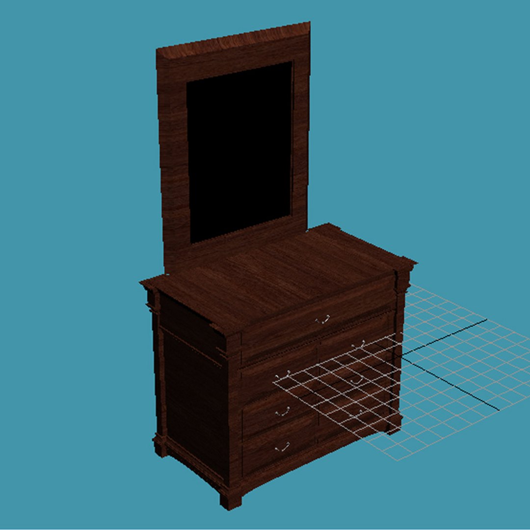 Wooden Dressing Table Model - TurboSquid 1822425