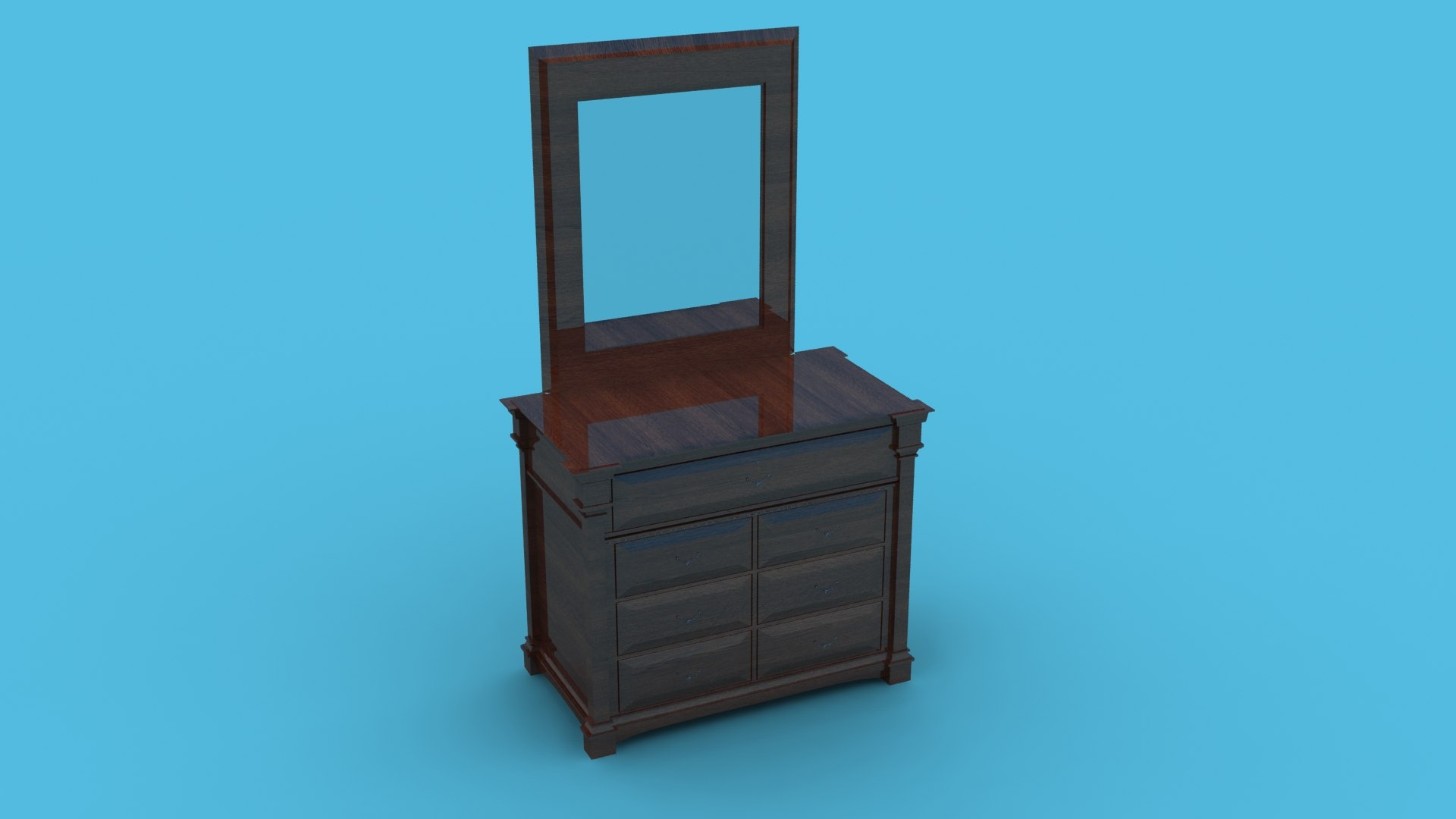 Wooden Dressing Table Model - TurboSquid 1822425