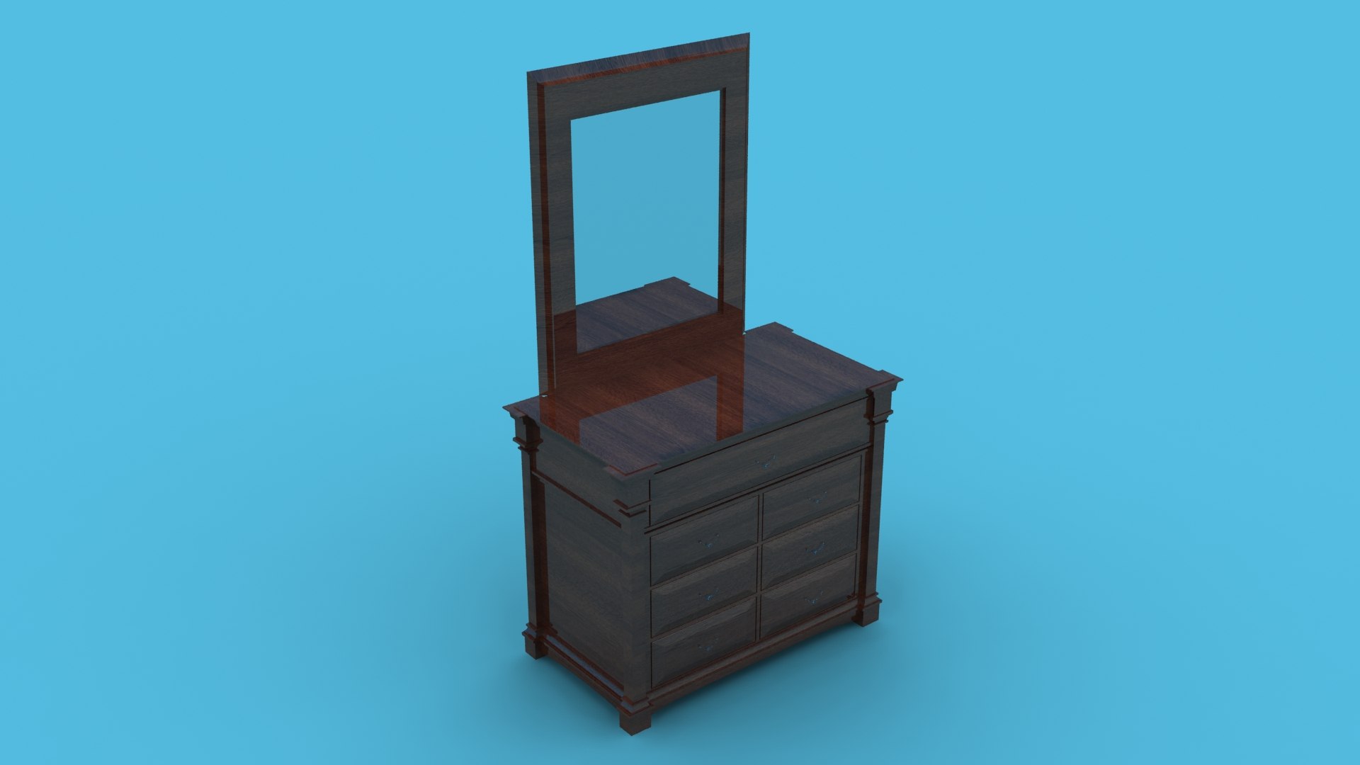 Wooden Dressing Table Model - TurboSquid 1822425