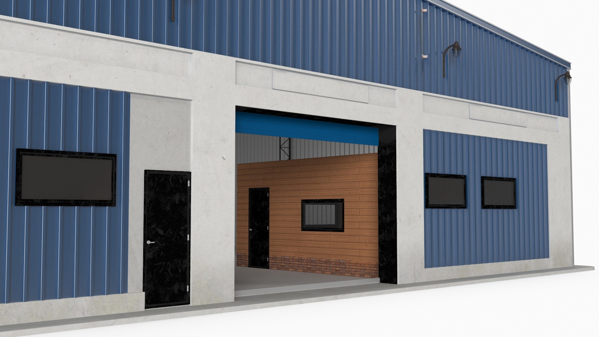 3D Steel Storage Building Model - TurboSquid 2217434