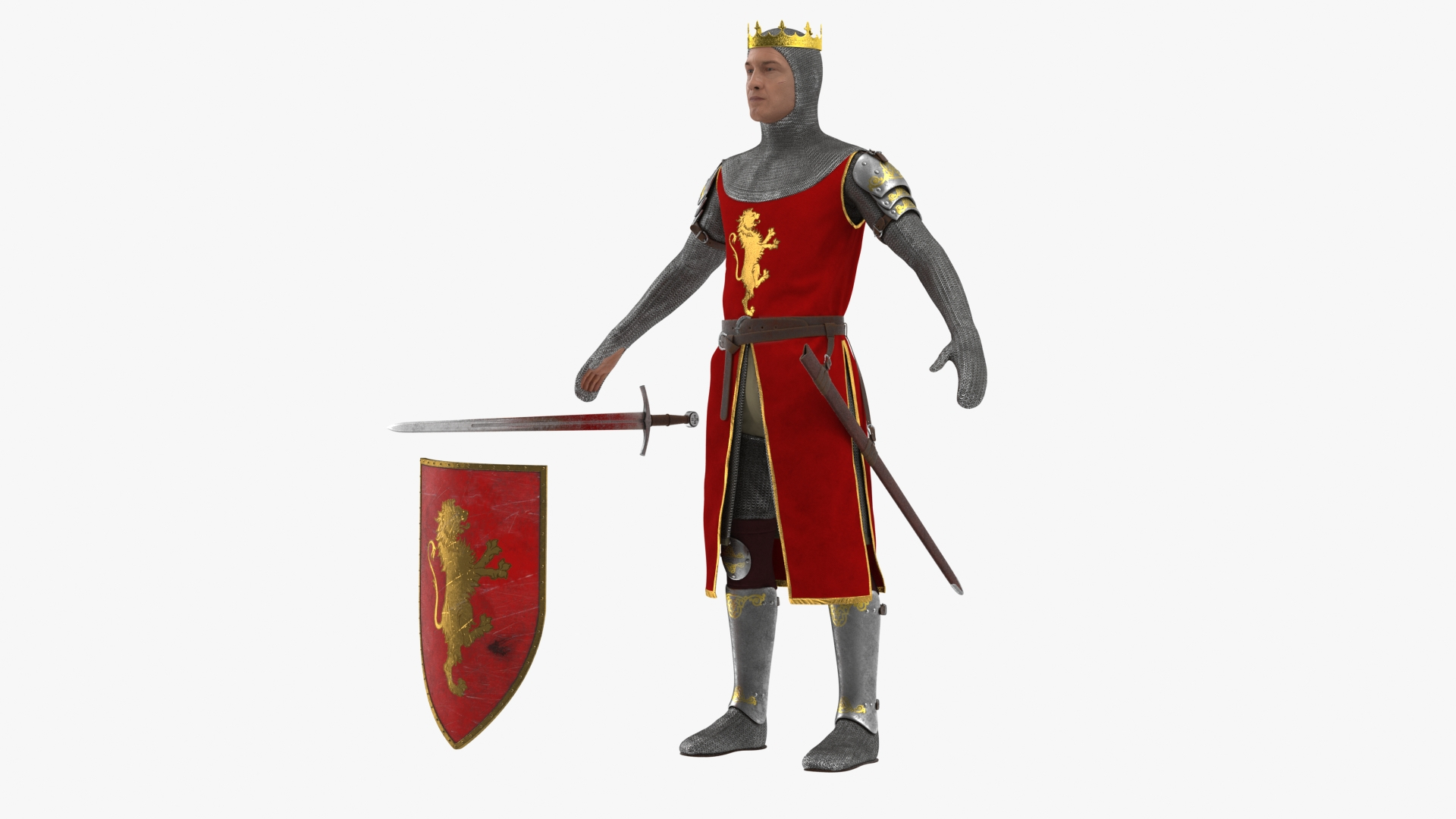 Crusader Knight King T-pose 3D Model - TurboSquid 1509485