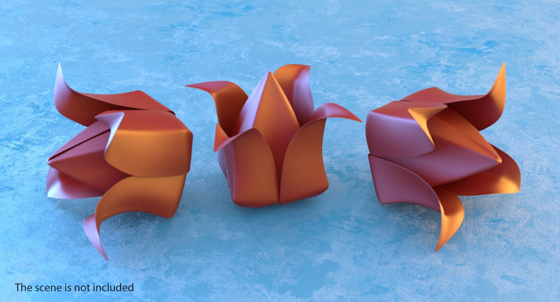 Origami Paper Flower Model - TurboSquid 1329187