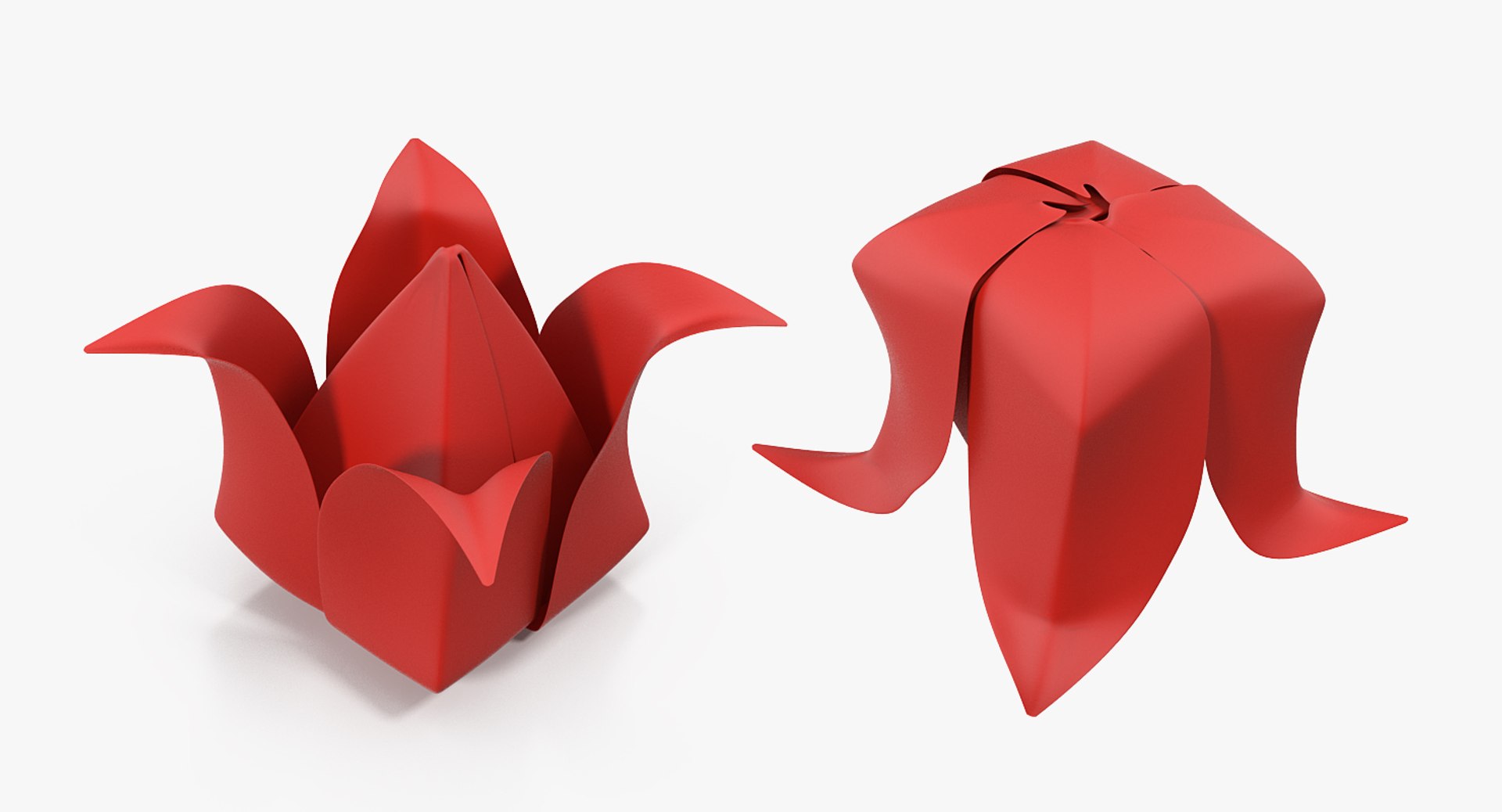 Origami Paper Flower Model - TurboSquid 1329187