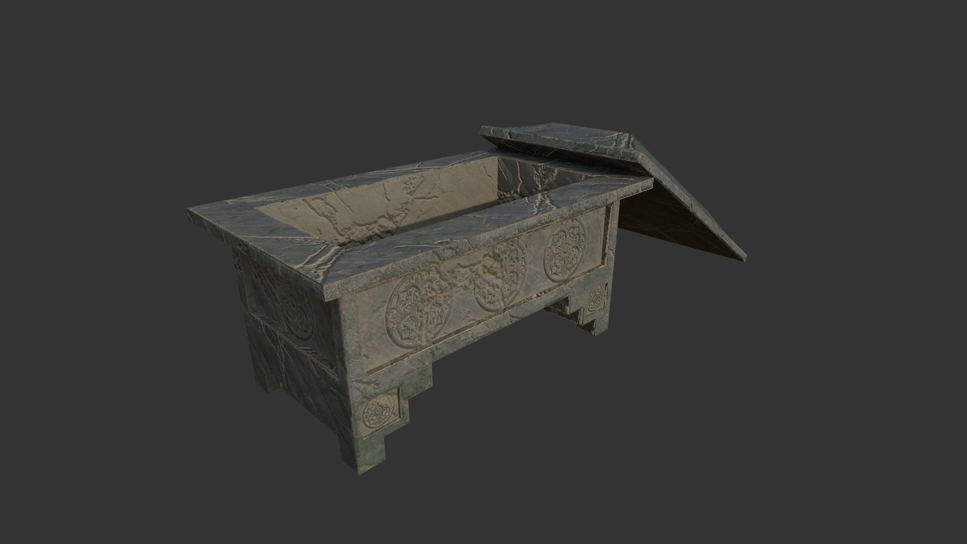 3D Old Stone Chest - TurboSquid 2412041