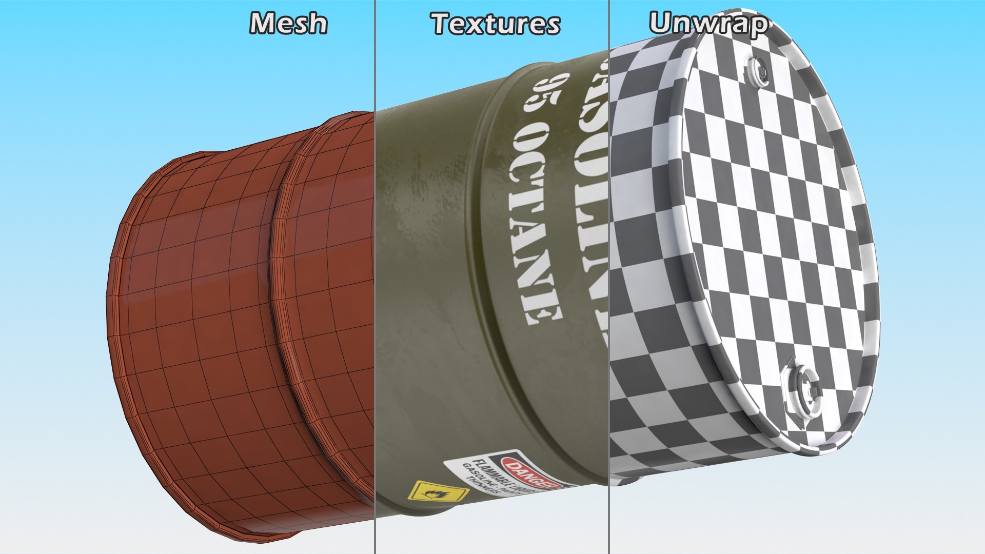 3D model 95 octane metal barrel - TurboSquid 1703658