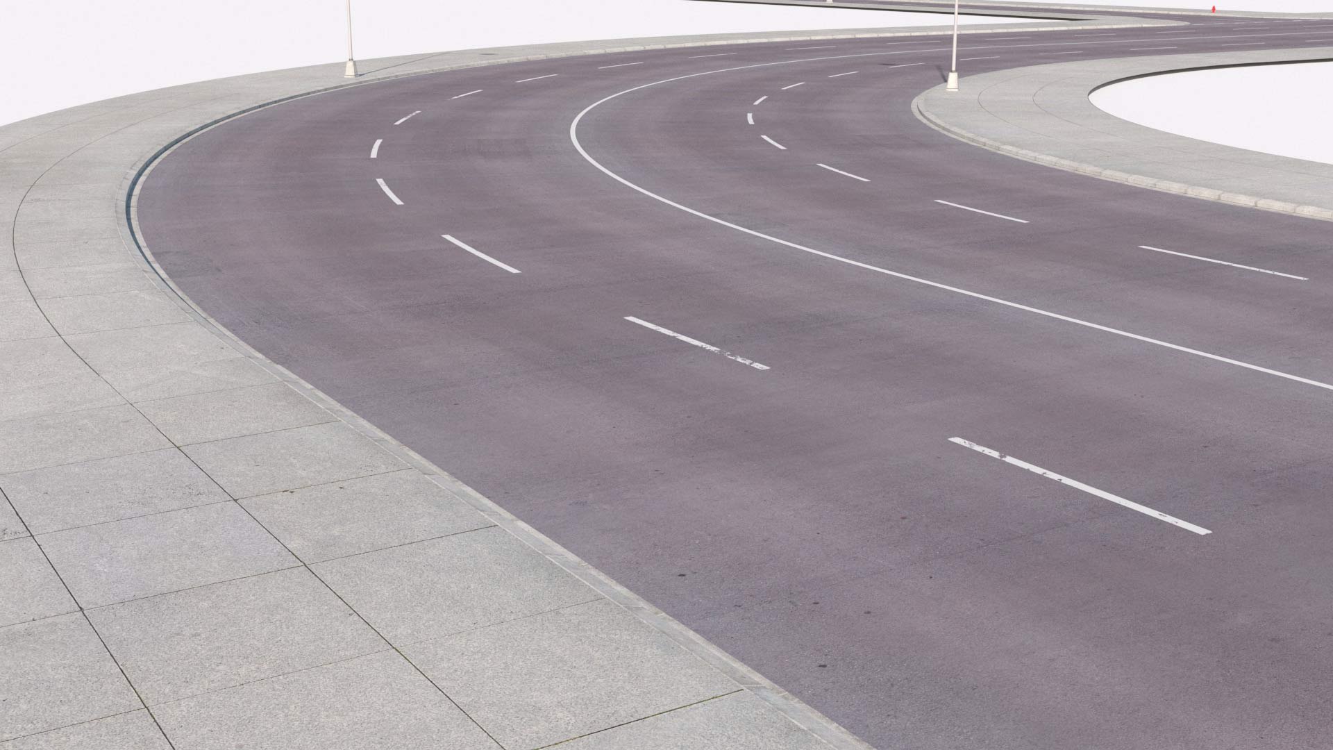 3D Streets Kit PBR - Game Ready Intersection Two Lines 2 Model ...