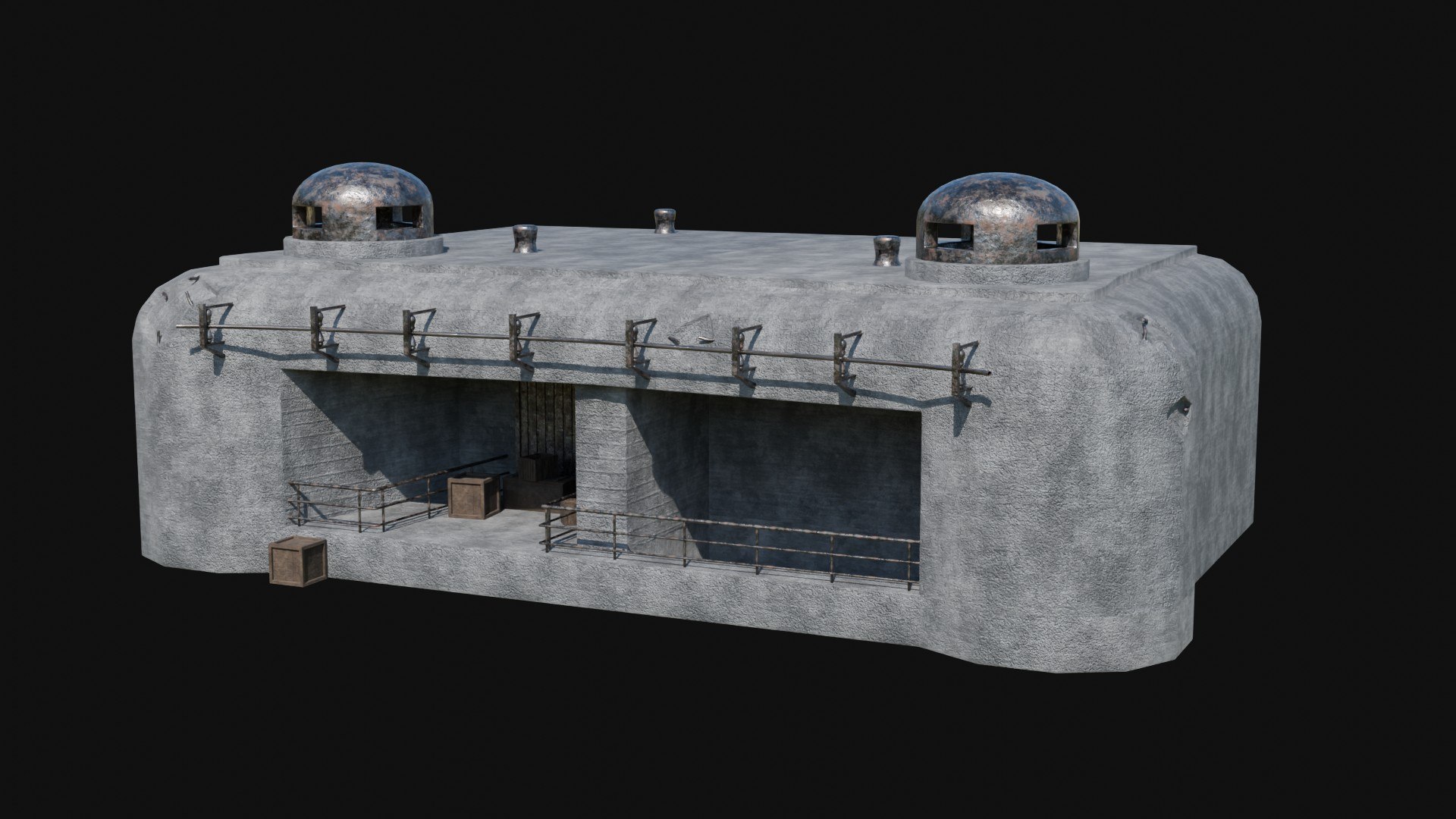 BUNKER MILITARY SHELTER POSTAPO HIDE HOUSE SURVIVAL COLLECTION 3D Model ...