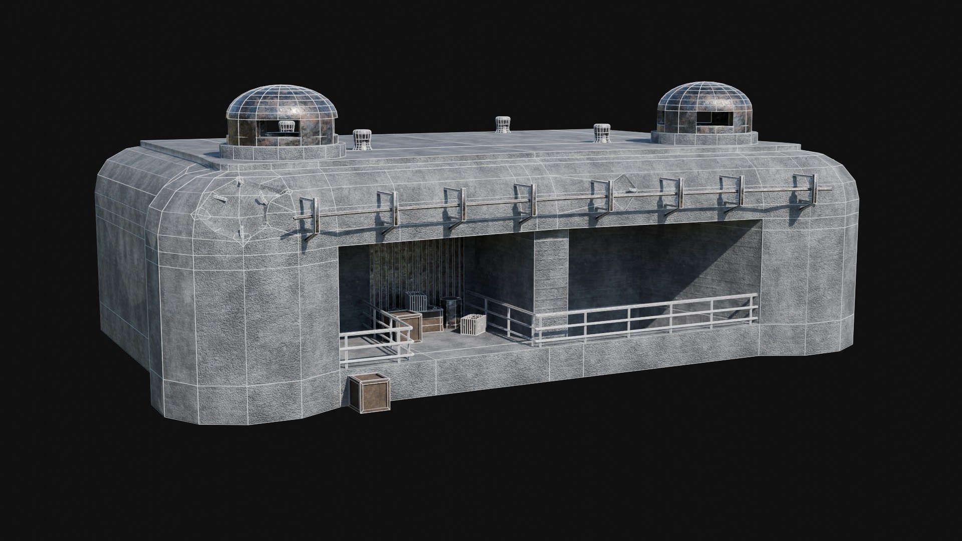 BUNKER MILITARY SHELTER POSTAPO HIDE HOUSE SURVIVAL COLLECTION 3D Model ...