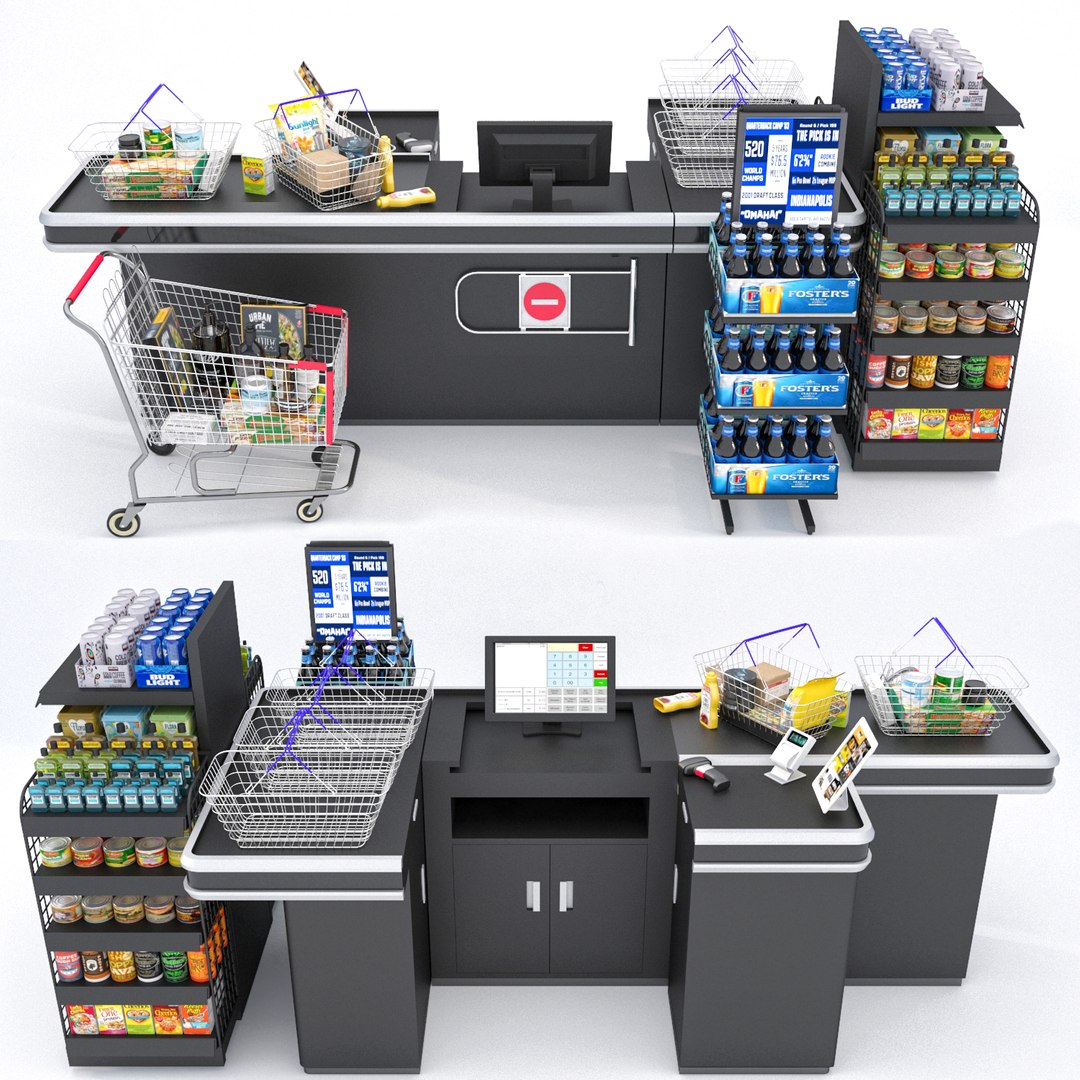 3D Checkout Counter 1 model - TurboSquid 1875374