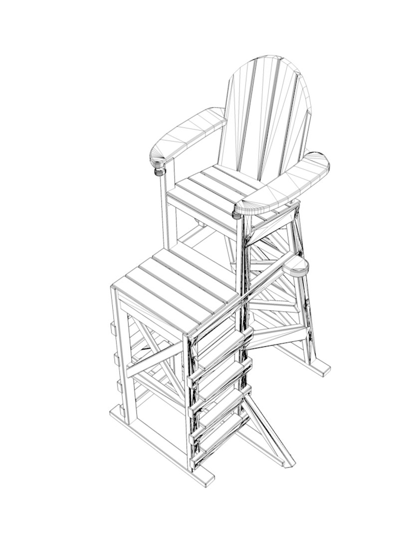 3D Lifeguard Chair Model - TurboSquid 1431872