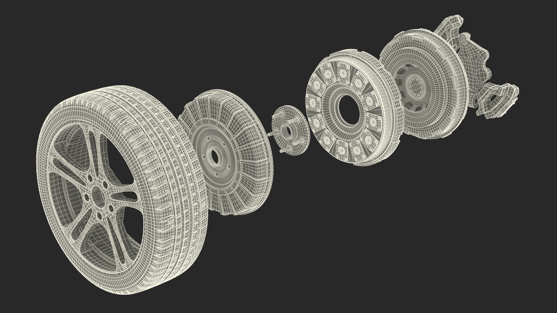 Modular Electric Wheel Motor Breakdown 3D - TurboSquid 2395952