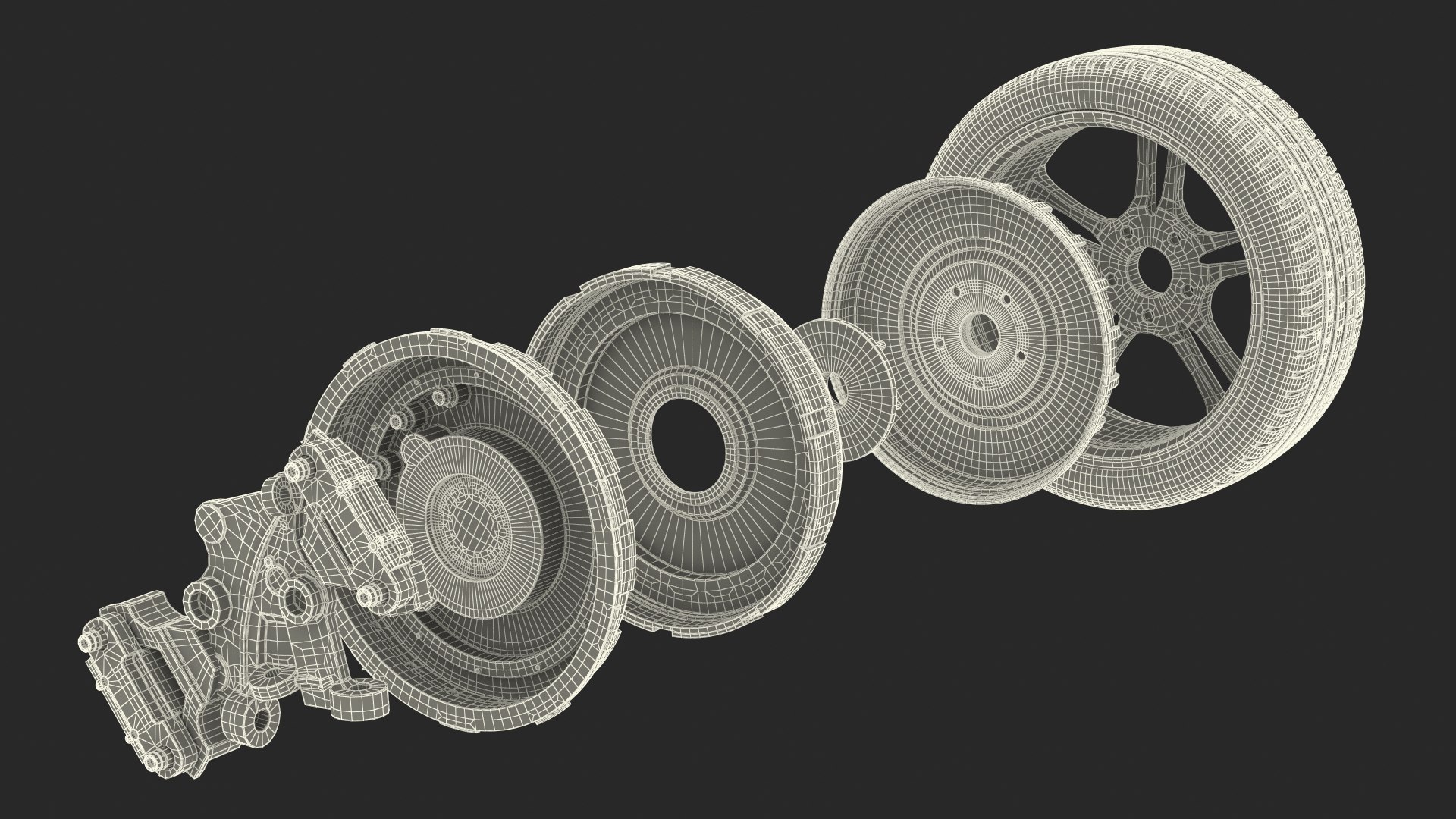 Modular Electric Wheel Motor Breakdown 3D - TurboSquid 2395952
