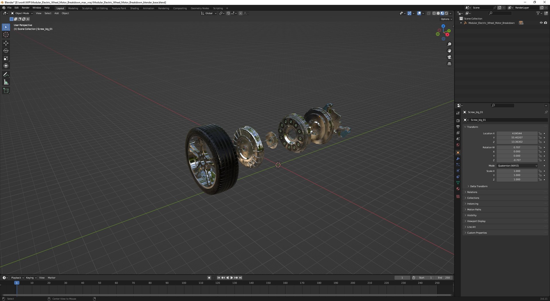 Modular Electric Wheel Motor Breakdown 3D - TurboSquid 2395952