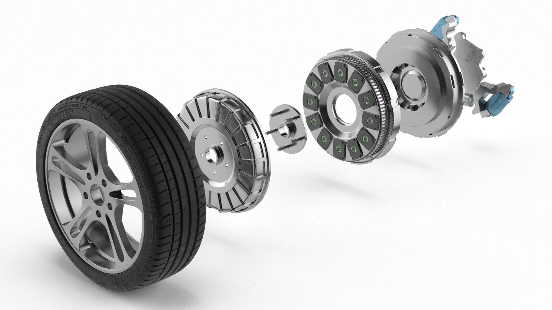 Modular Electric Wheel Motor Breakdown 3D - TurboSquid 2395952