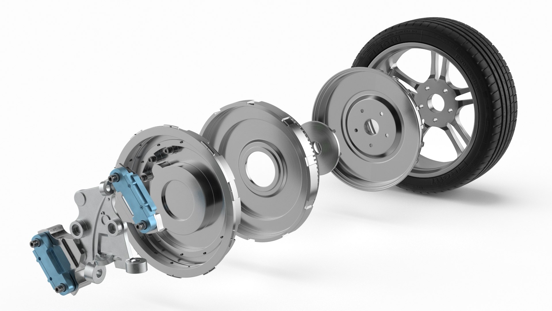 Modular Electric Wheel Motor Breakdown 3D - TurboSquid 2395952