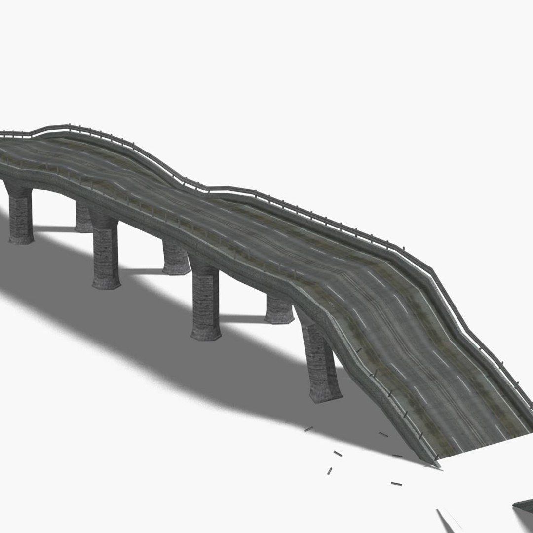 3d Model Of Ruined Bridge