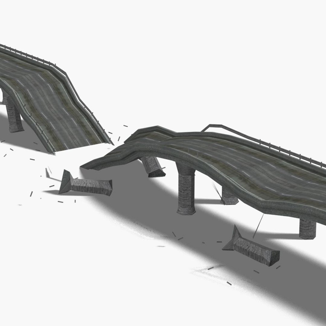 3d Model Of Ruined Bridge