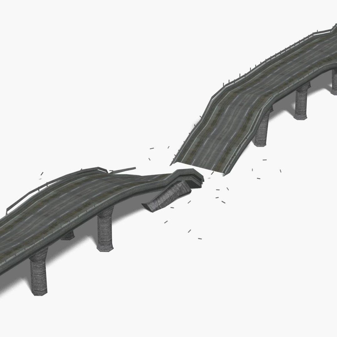 3d Model Of Ruined Bridge