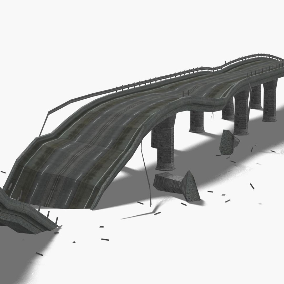 3d Model Of Ruined Bridge