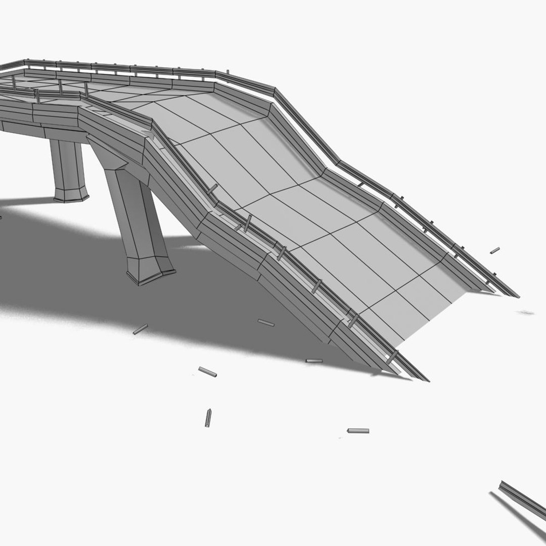 3d Model Of Ruined Bridge