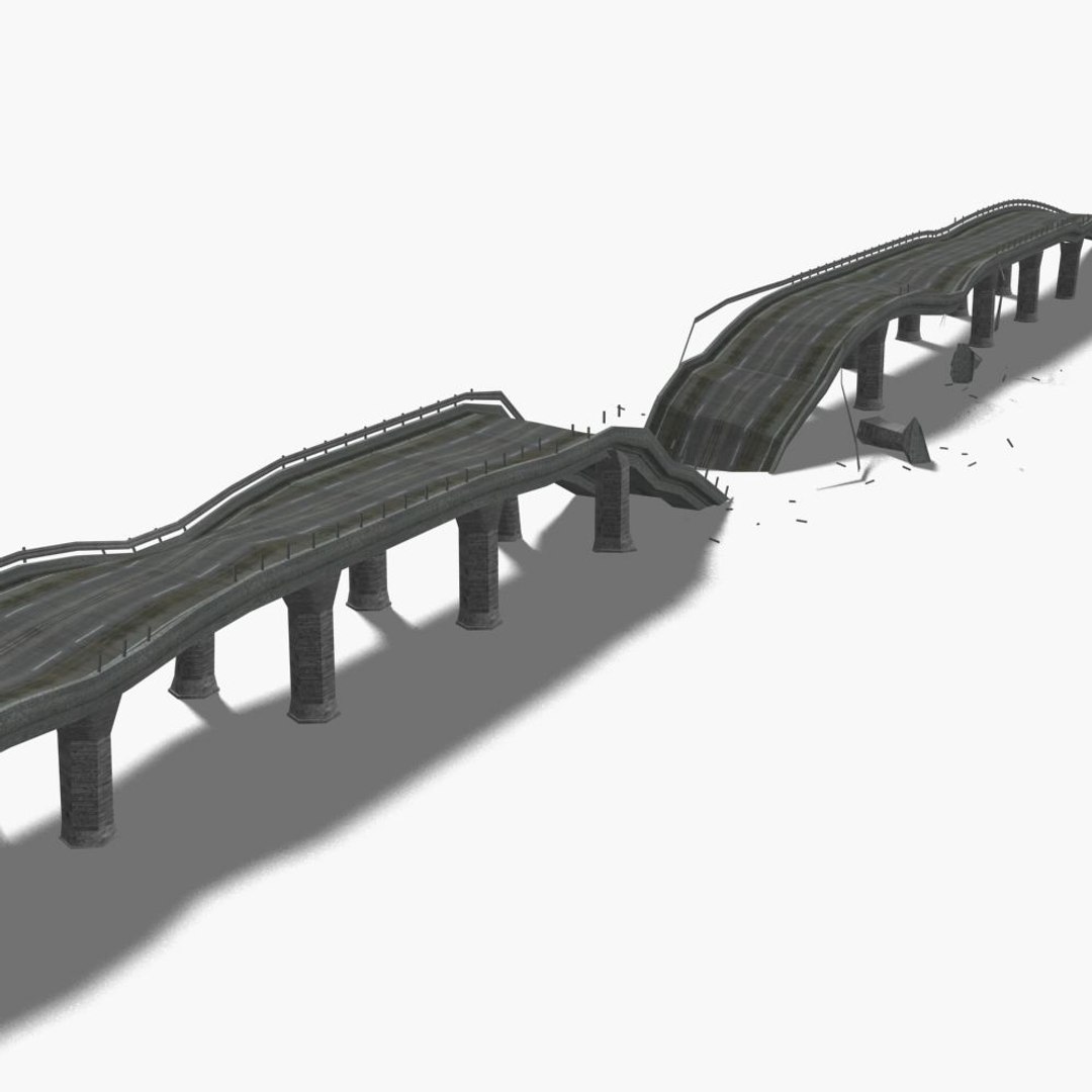 3d Model Of Ruined Bridge