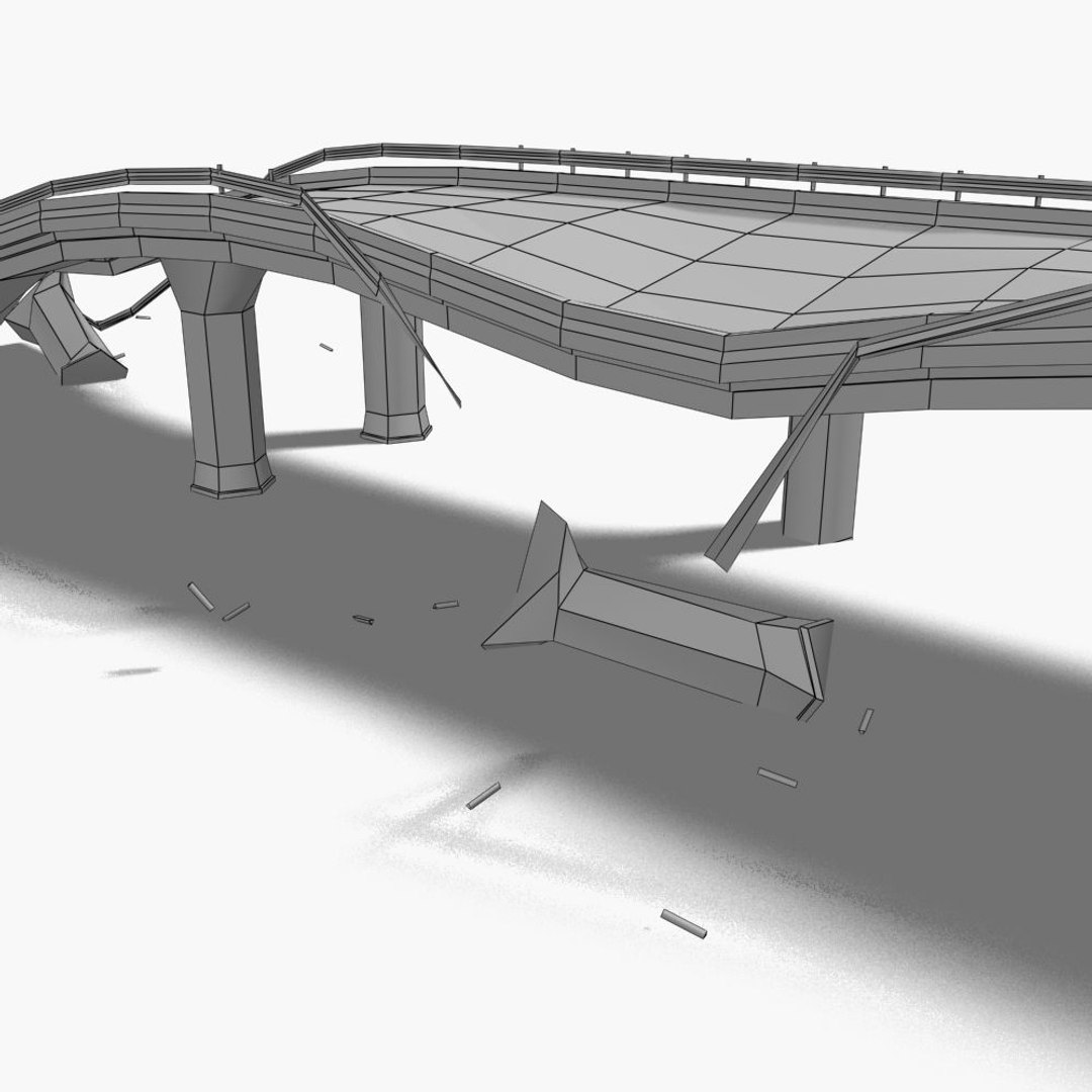 3d Model Of Ruined Bridge