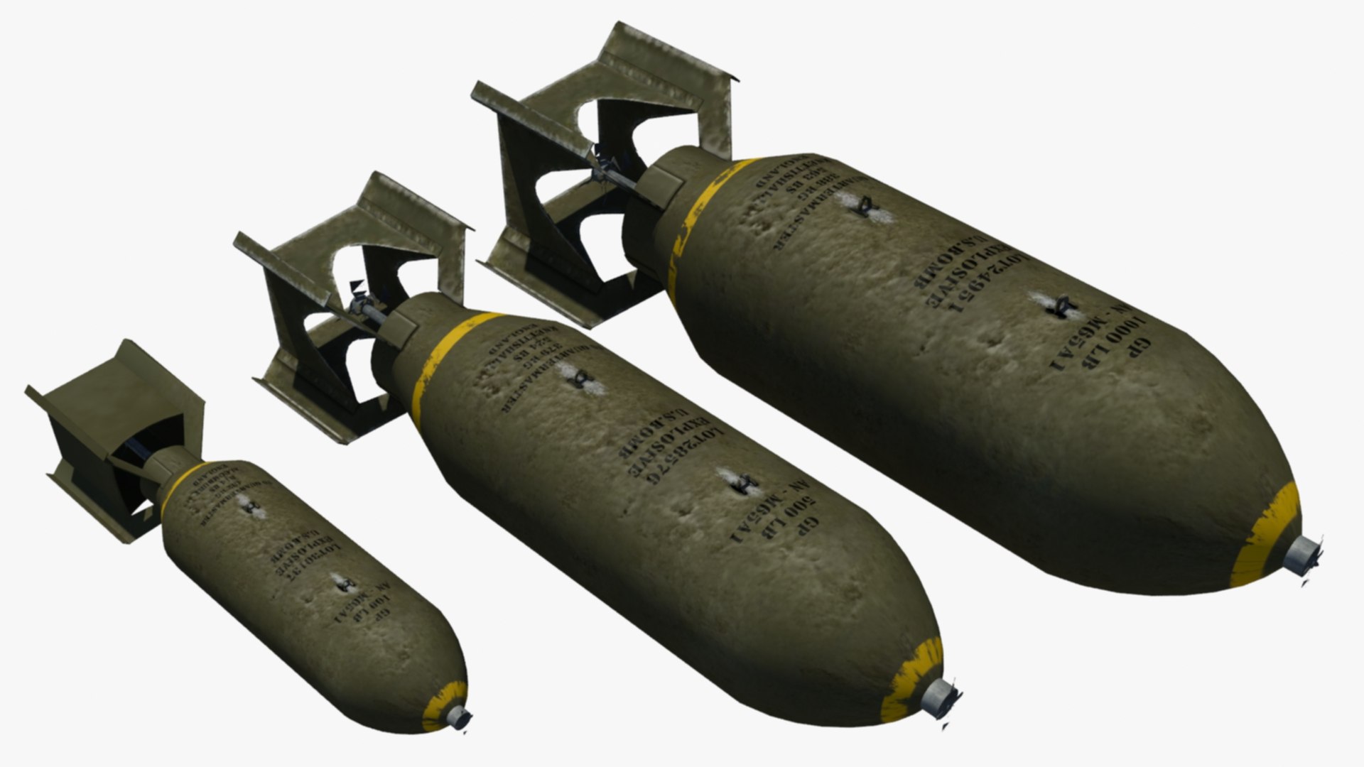 US WW2 Bombs 3D Model - TurboSquid 1796998