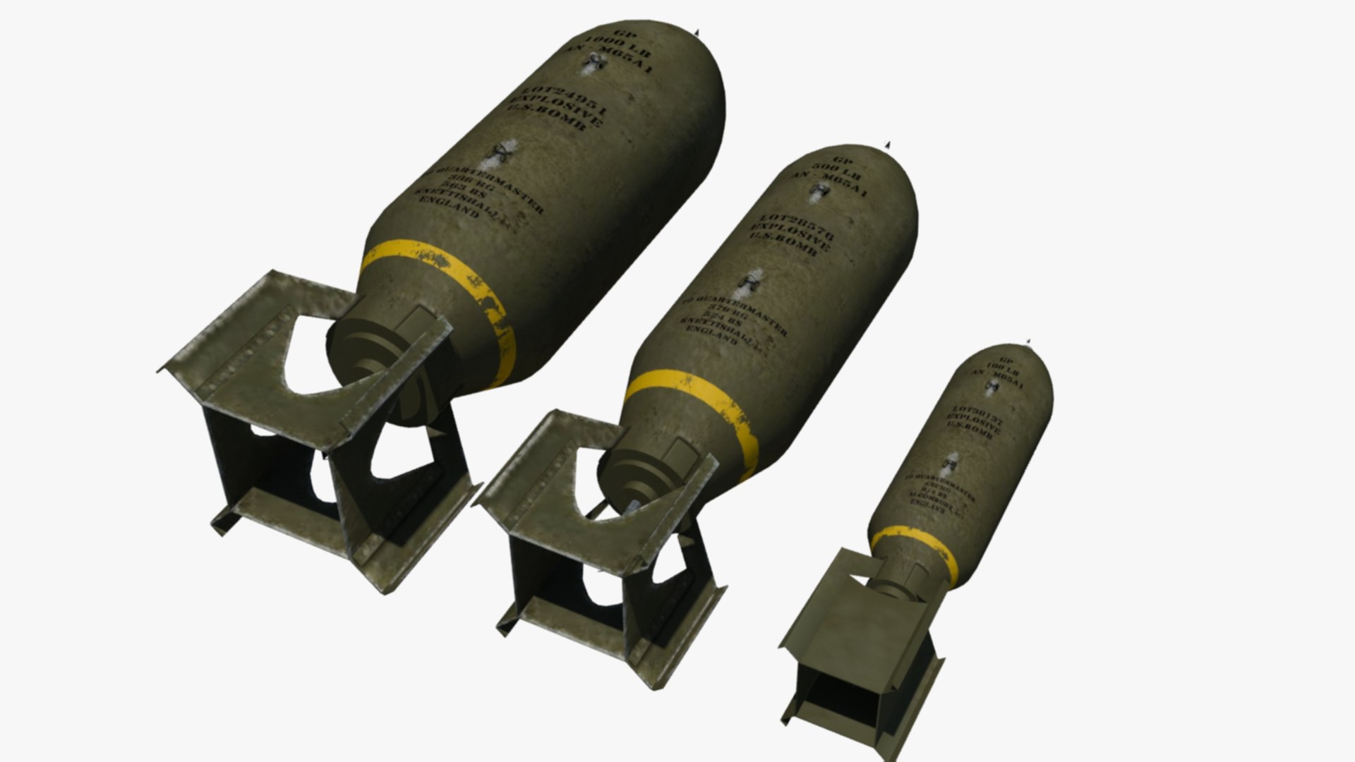 US WW2 Bombs 3D Model - TurboSquid 1796998