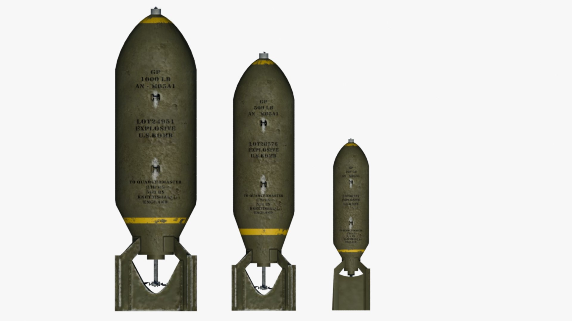 US WW2 Bombs 3D Model - TurboSquid 1796998