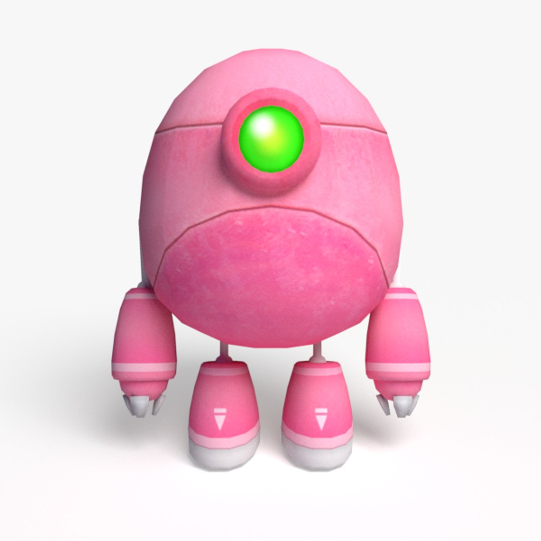 3d Model Of Cute Pink Robot