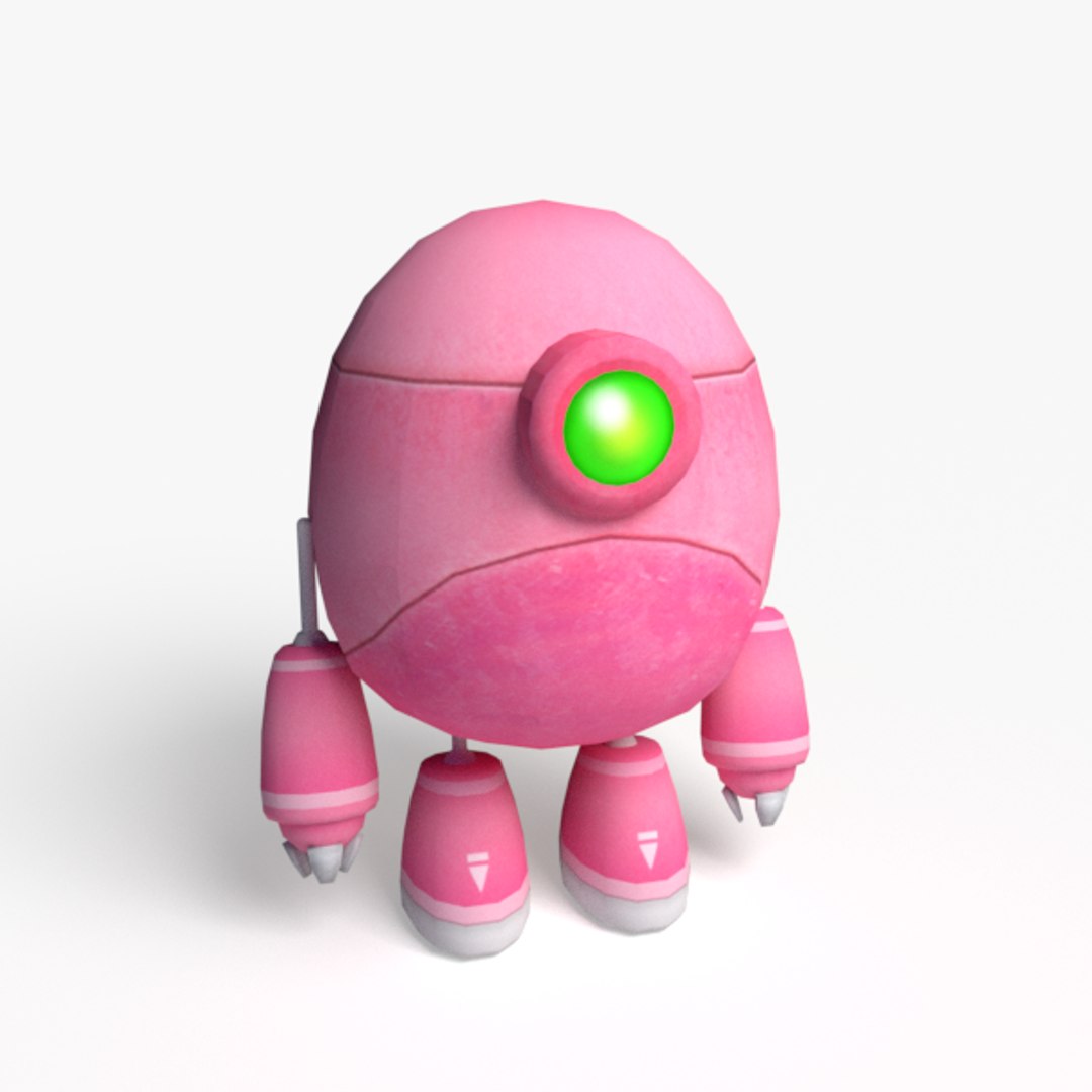 3d Model Of Cute Pink Robot