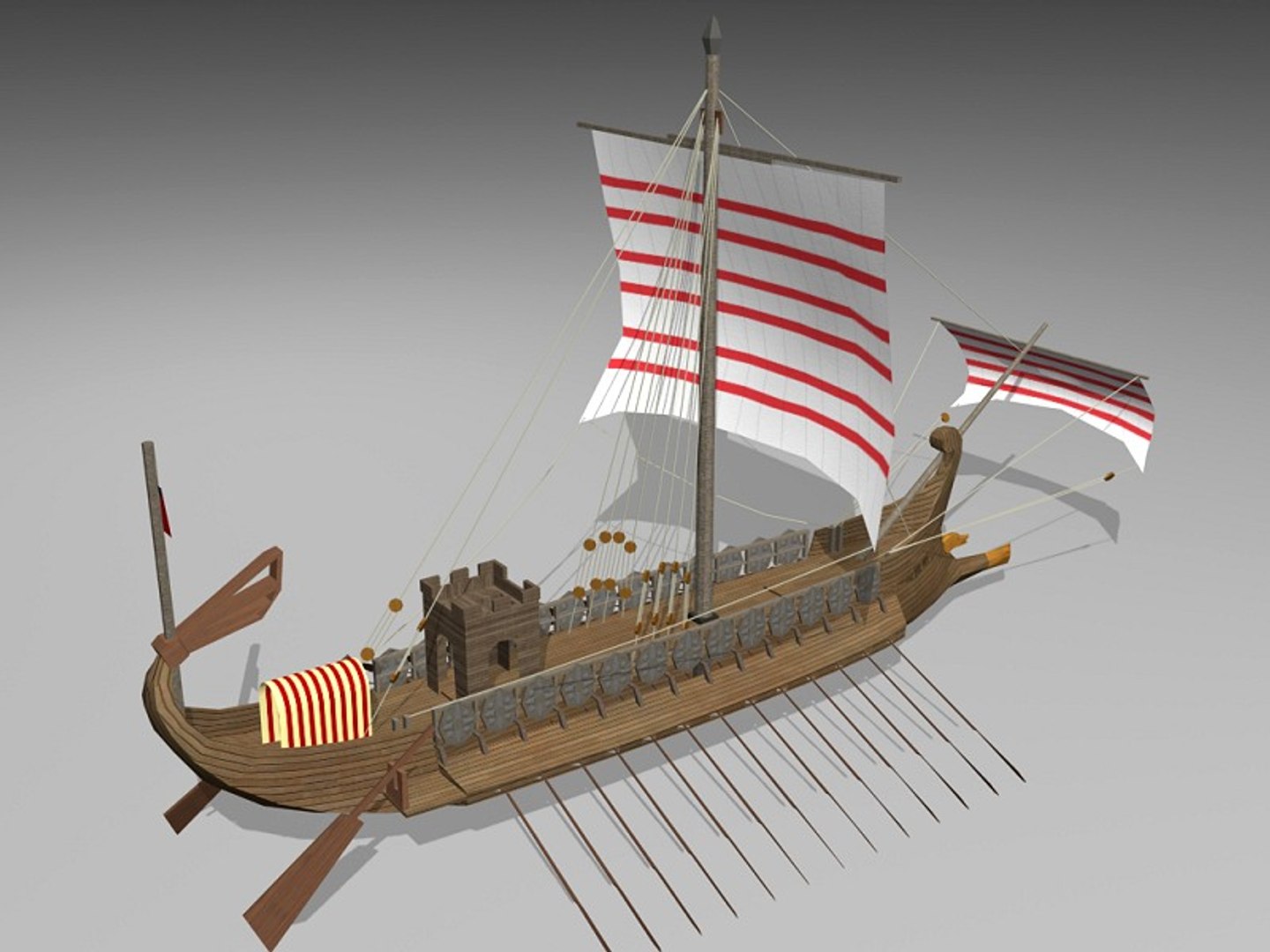 3ds Max Ship Roman Galley