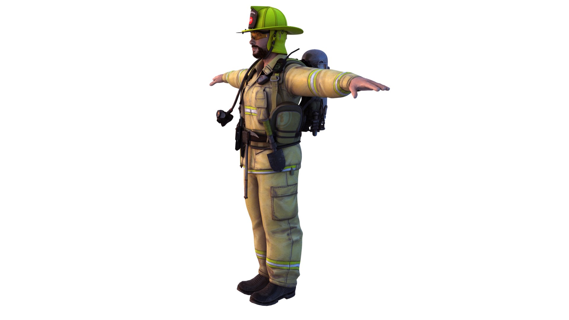 3D Model Firefighter Full Equipped - TurboSquid 2185540