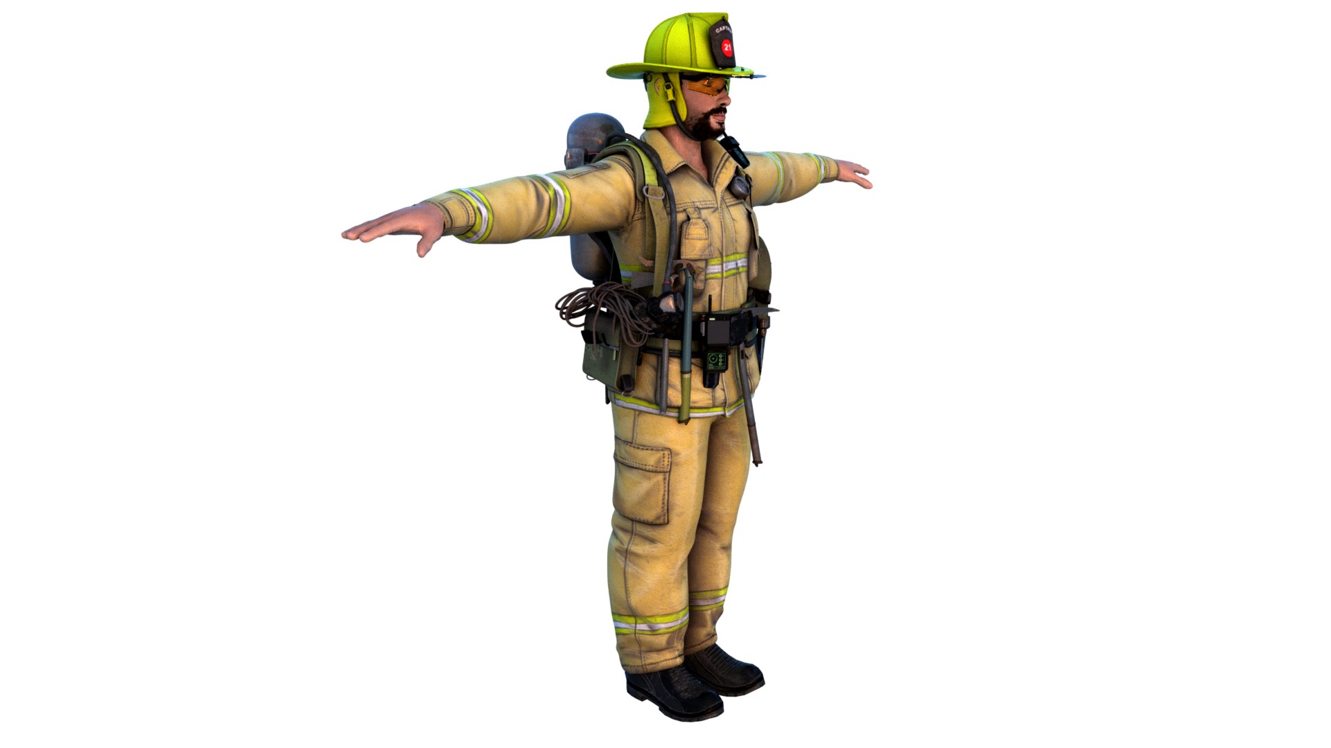 3D Model Firefighter Full Equipped - TurboSquid 2185540