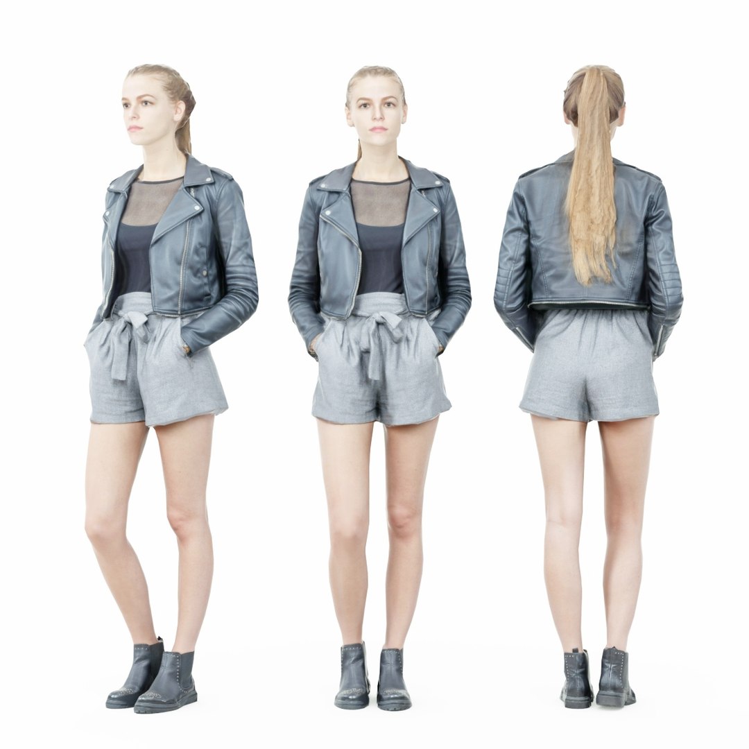 Girl Leather Jacket Model - TurboSquid 1245944