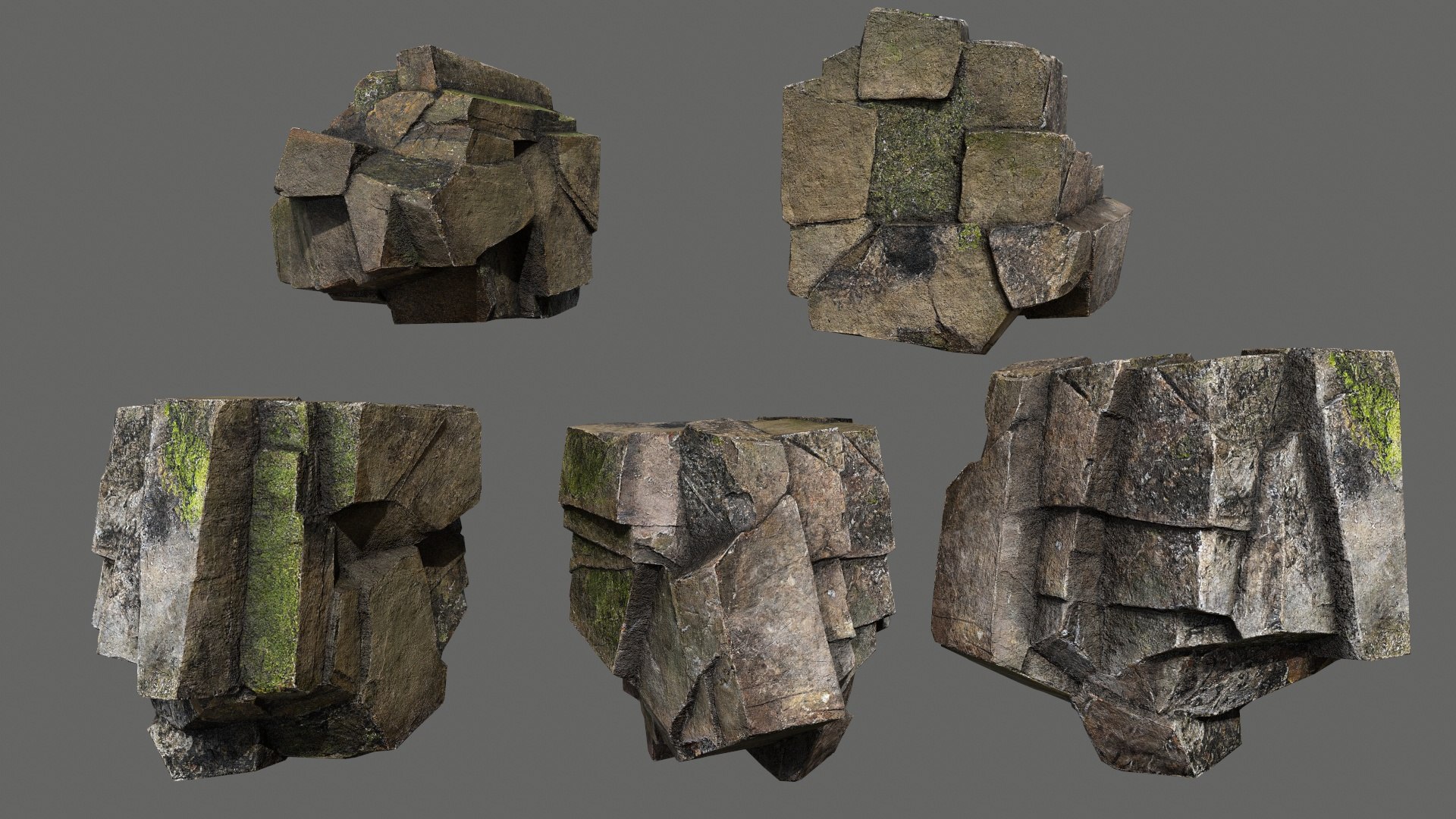 Mossy Cliff Rocks 3D Model - TurboSquid 2311038