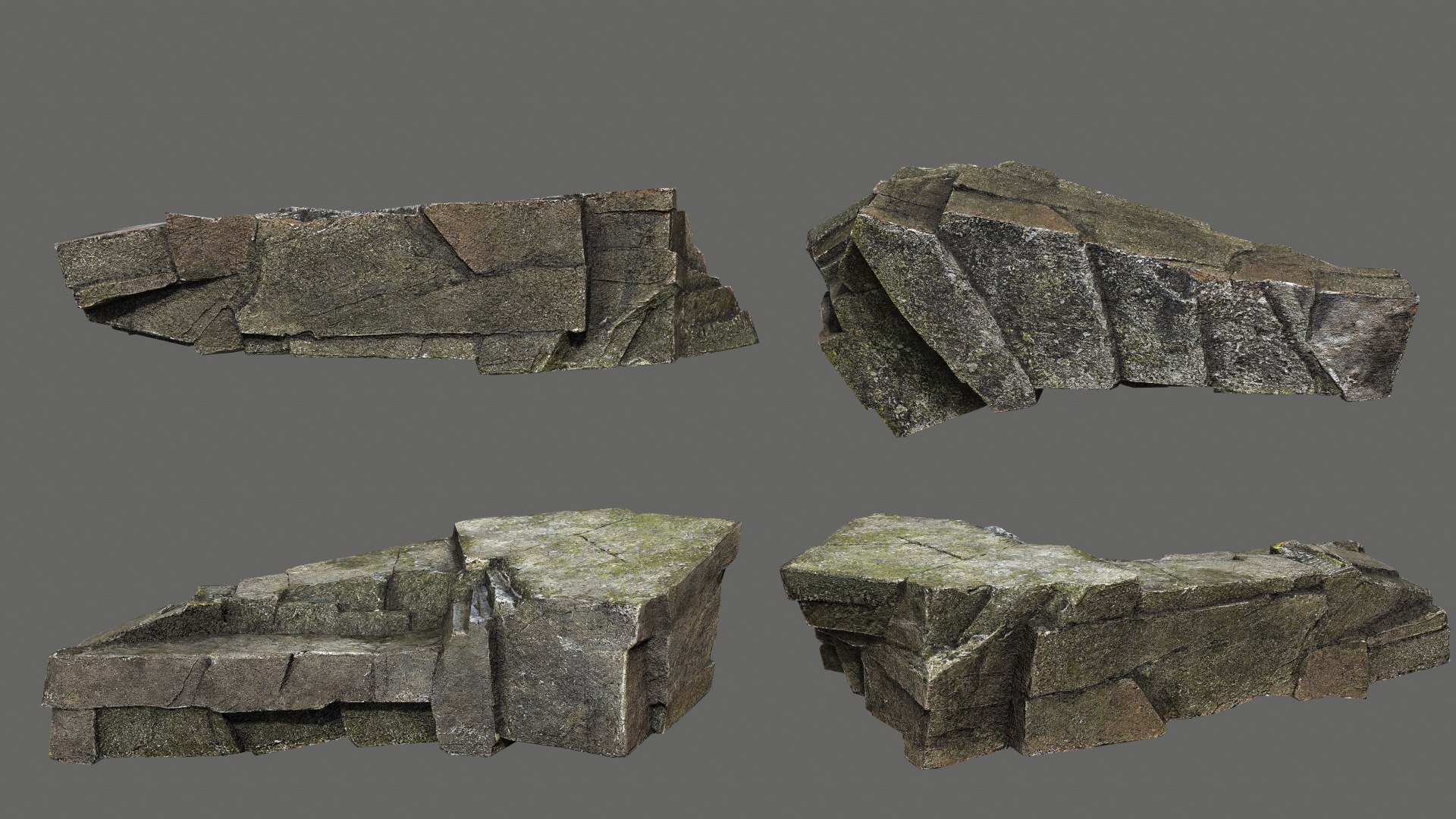 Mossy Cliff Rocks 3D Model - TurboSquid 2311038
