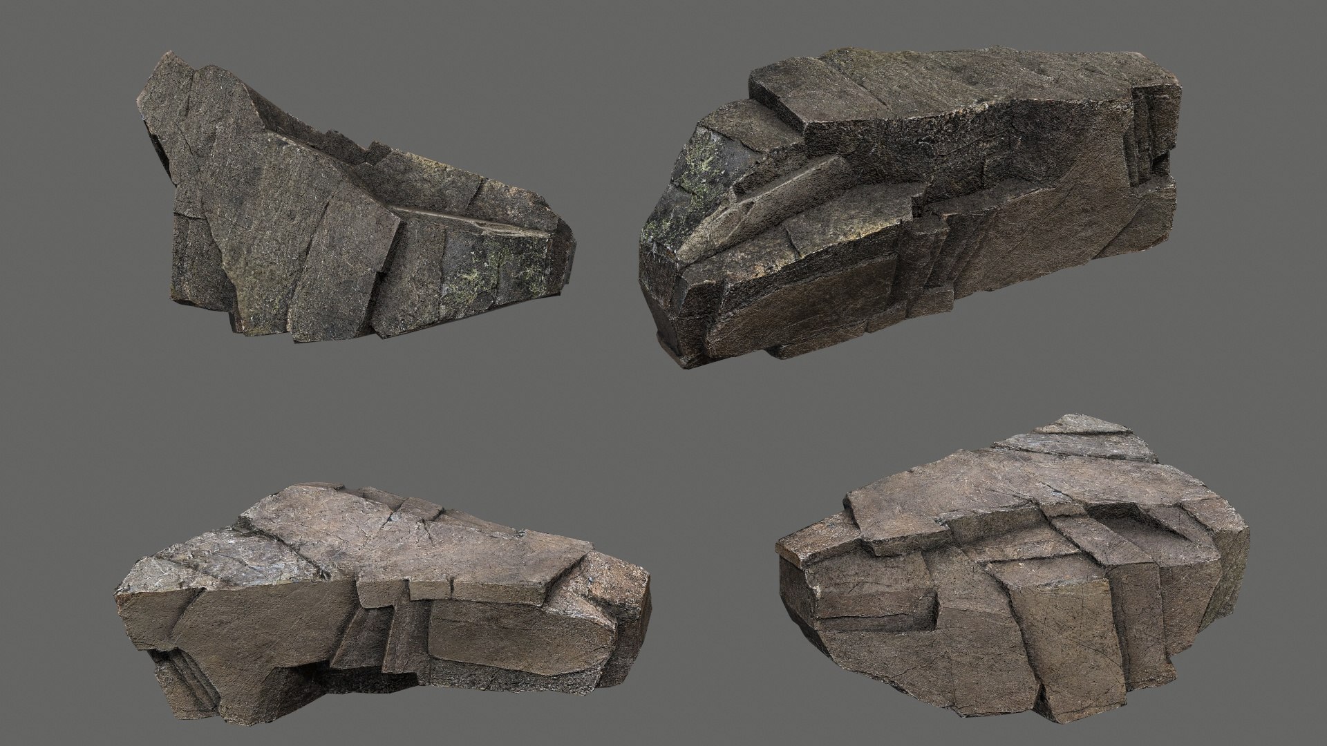 Mossy Cliff Rocks 3D Model - TurboSquid 2311038