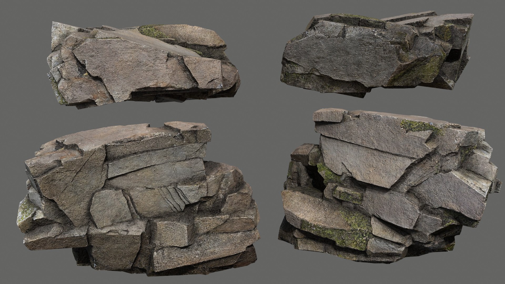 Mossy Cliff Rocks 3D Model - TurboSquid 2311038